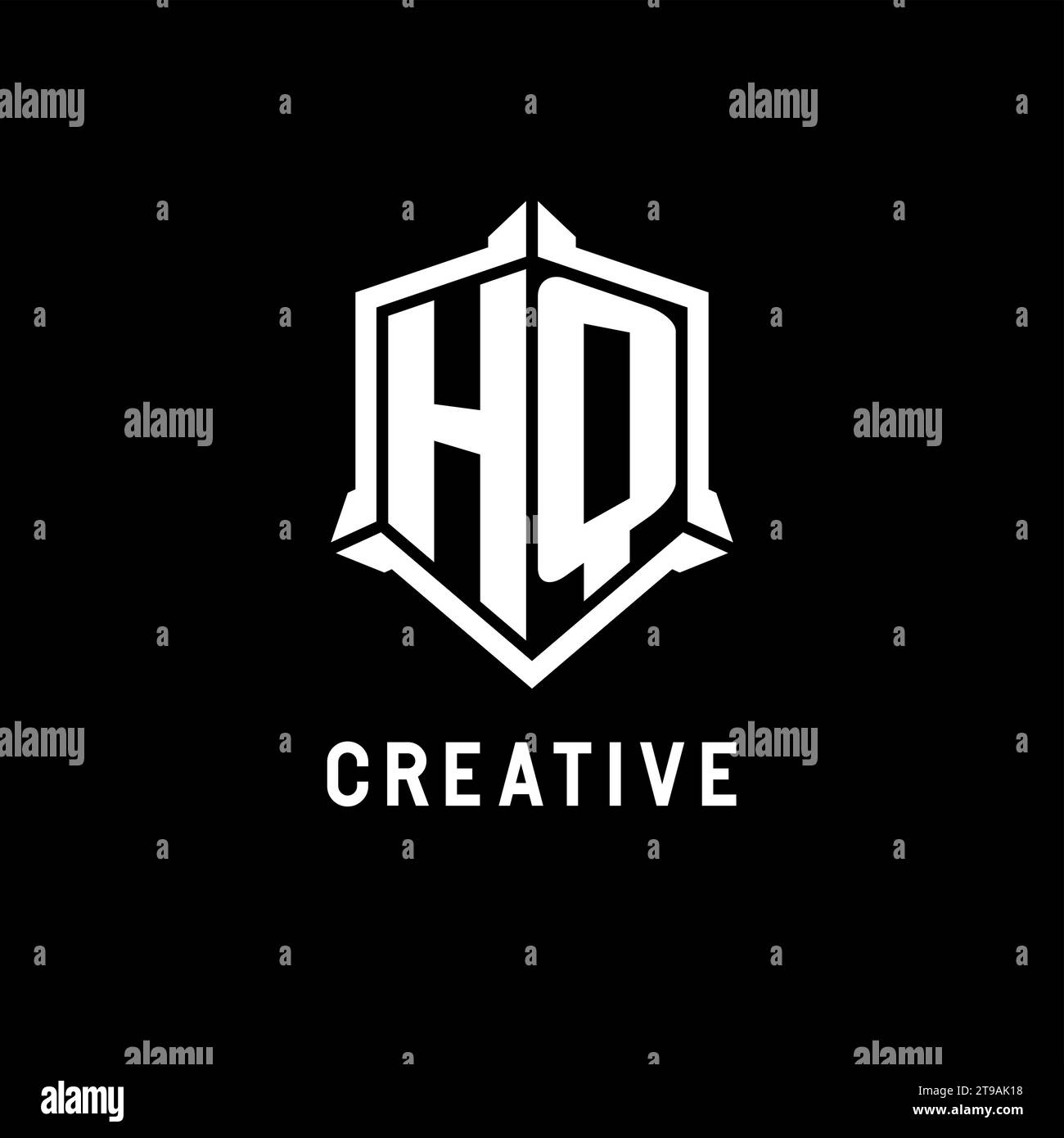 HQ logo initial with shield shape design style vector graphic Stock Vector Image & Art - Alamy