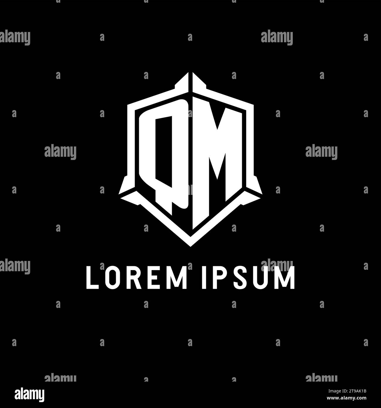 QM logo initial with shield shape design style vector graphic Stock ...