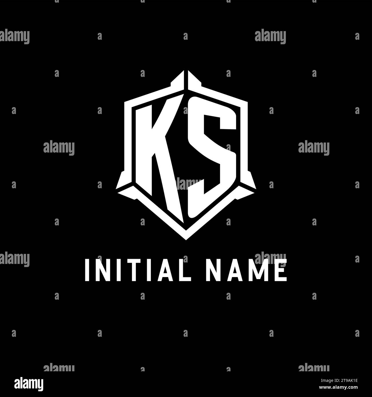 KS logo initial with shield shape design style vector graphic Stock ...