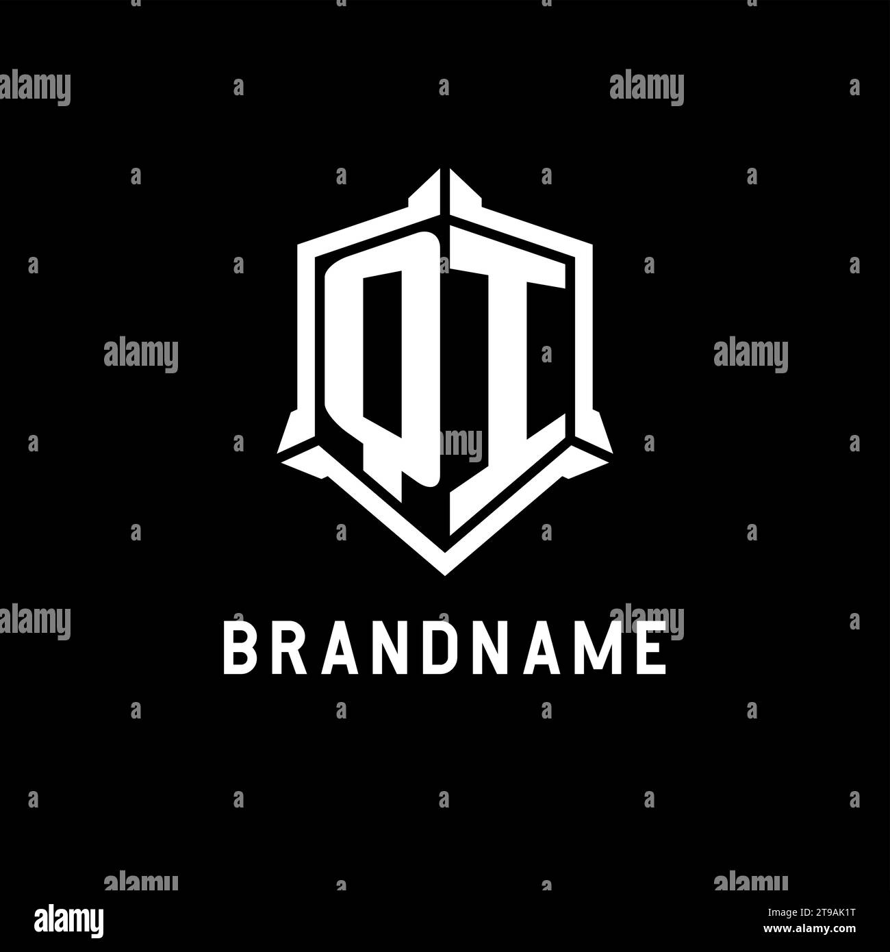 QI logo initial with shield shape design style vector graphic Stock Vector Image & Art - Alamy