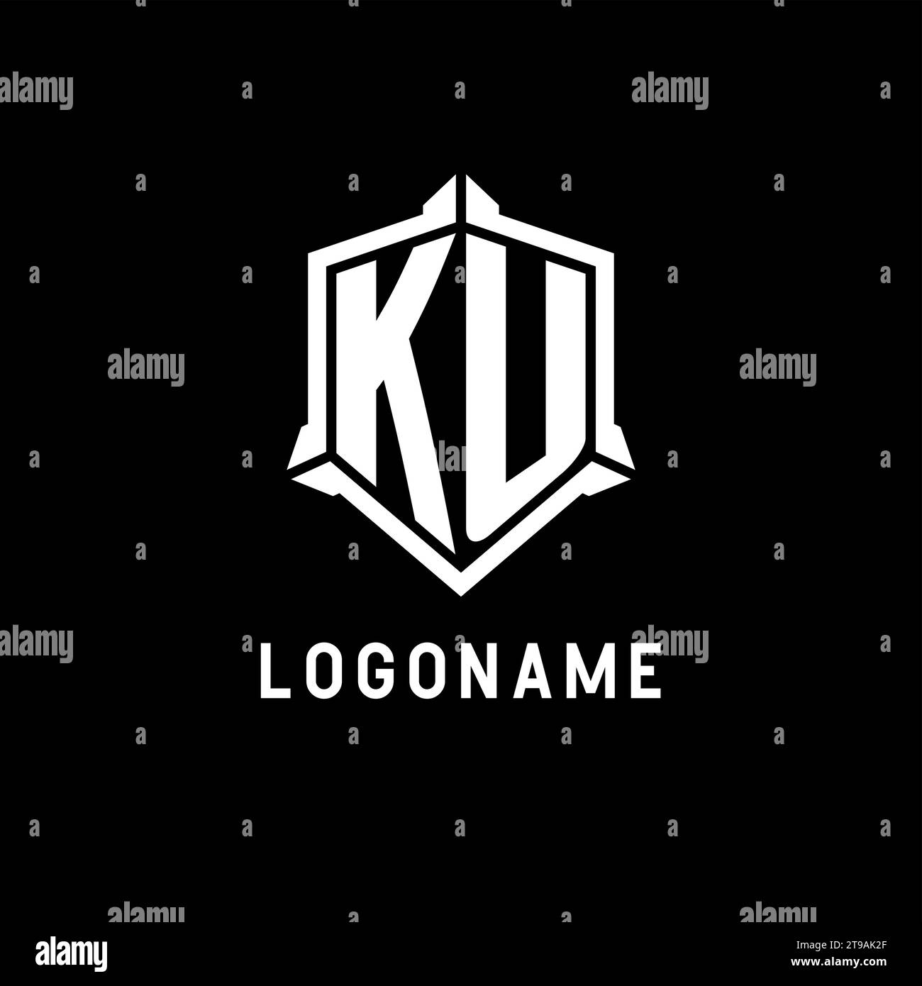 KU logo initial with shield shape design style vector graphic Stock Vector Image & Art - Alamy