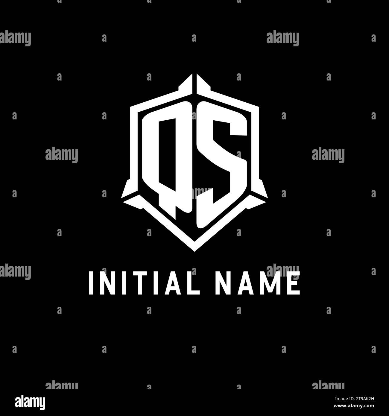 QS logo initial with shield shape design style vector graphic Stock ...