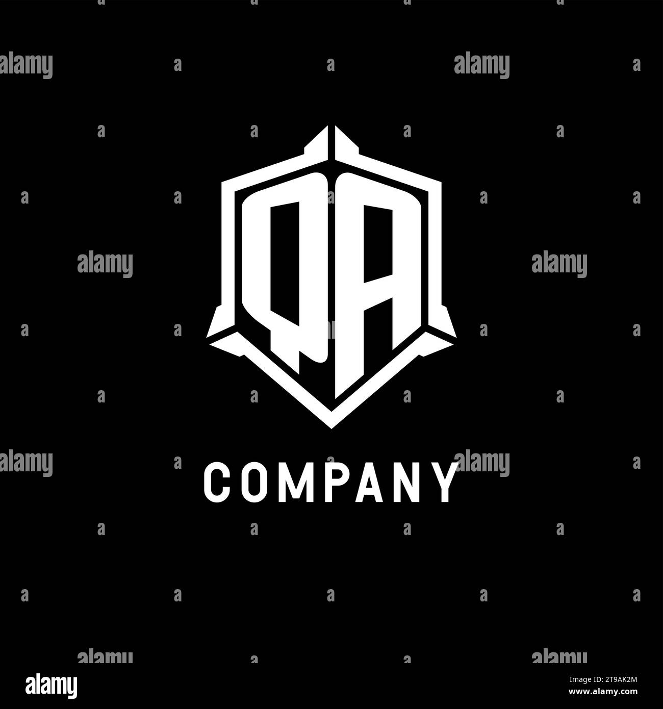 QA logo initial with shield shape design style vector graphic Stock Vector Image & Art - Alamy