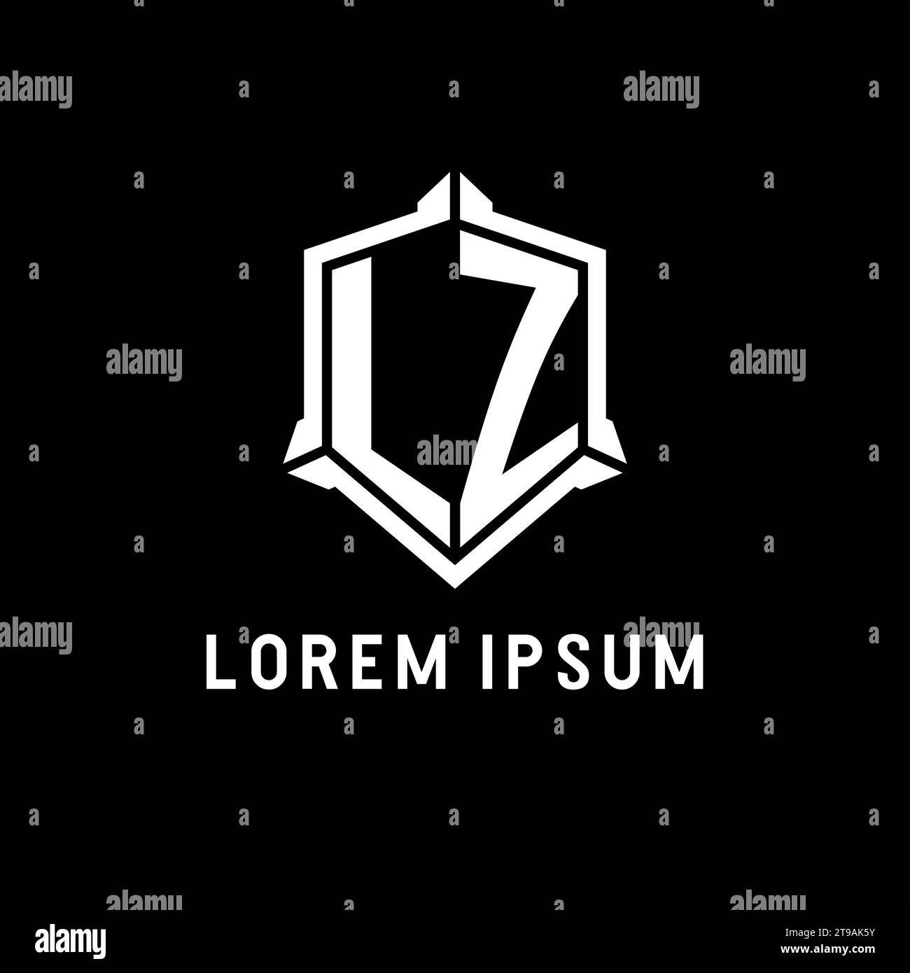 LZ logo initial with shield shape design style vector graphic Stock Vector Image & Art - Alamy