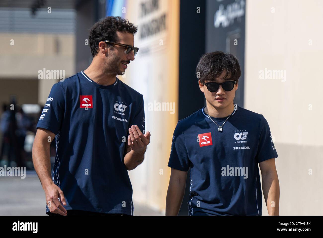 ABU DHABI,UAE. 24TH NOV 2023. DANIEL RICCIARDO AND YUKI TSUNODA (ALPHA ...