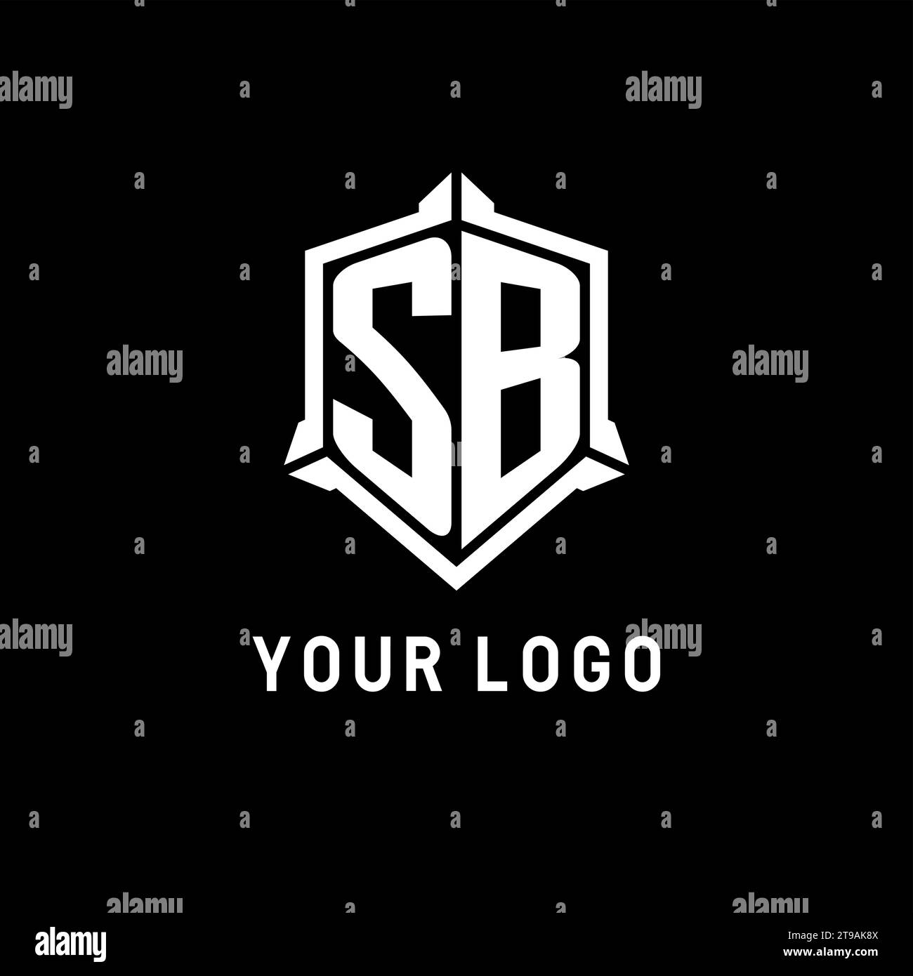 SB logo initial with shield shape design style vector graphic Stock ...