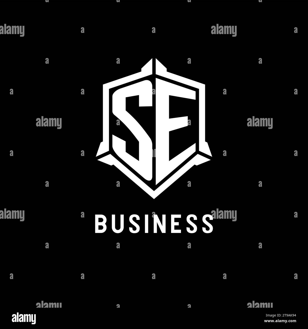 SE logo initial with shield shape design style vector graphic Stock ...