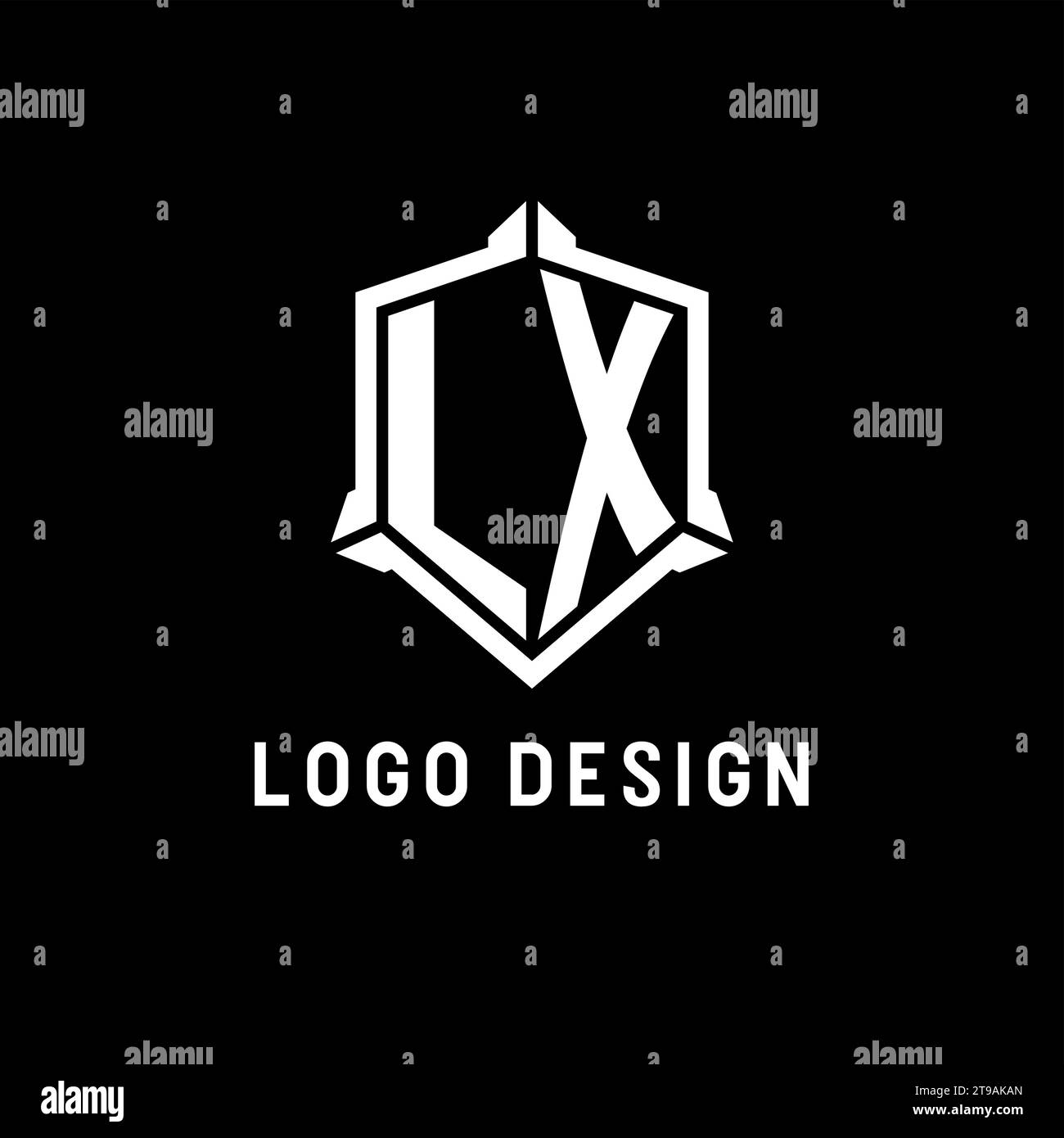 LX logo initial with shield shape design style vector graphic Stock Vector Image & Art - Alamy