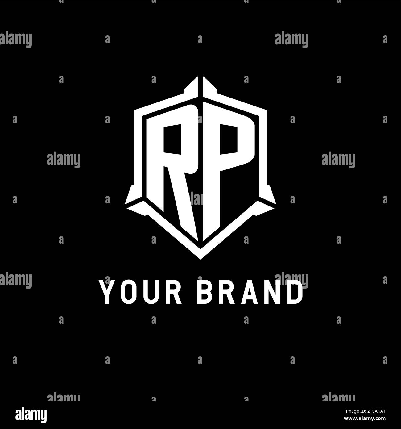 RP logo initial with shield shape design style vector graphic Stock Vector Image & Art - Alamy