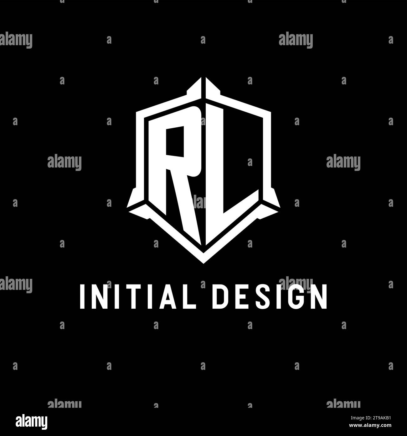 RL logo initial with shield shape design style vector graphic Stock Vector Image & Art - Alamy