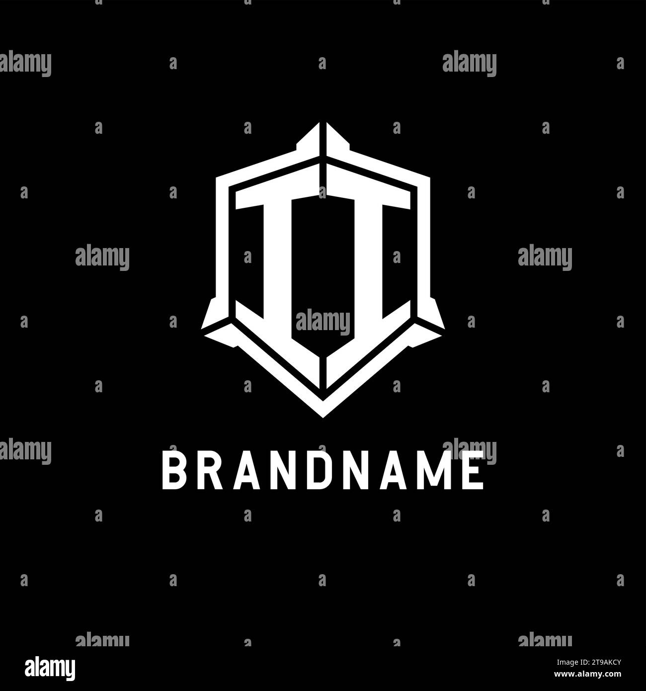 II logo initial with shield shape design style vector graphic Stock Vector Image & Art - Alamy