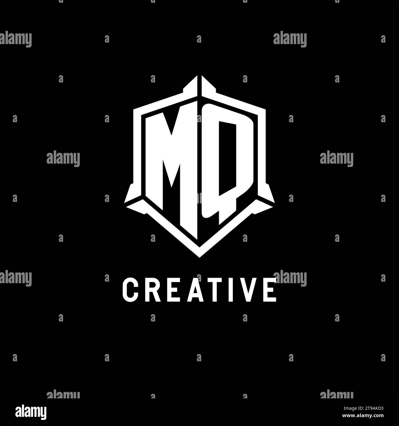 MQ logo initial with shield shape design style vector graphic Stock ...