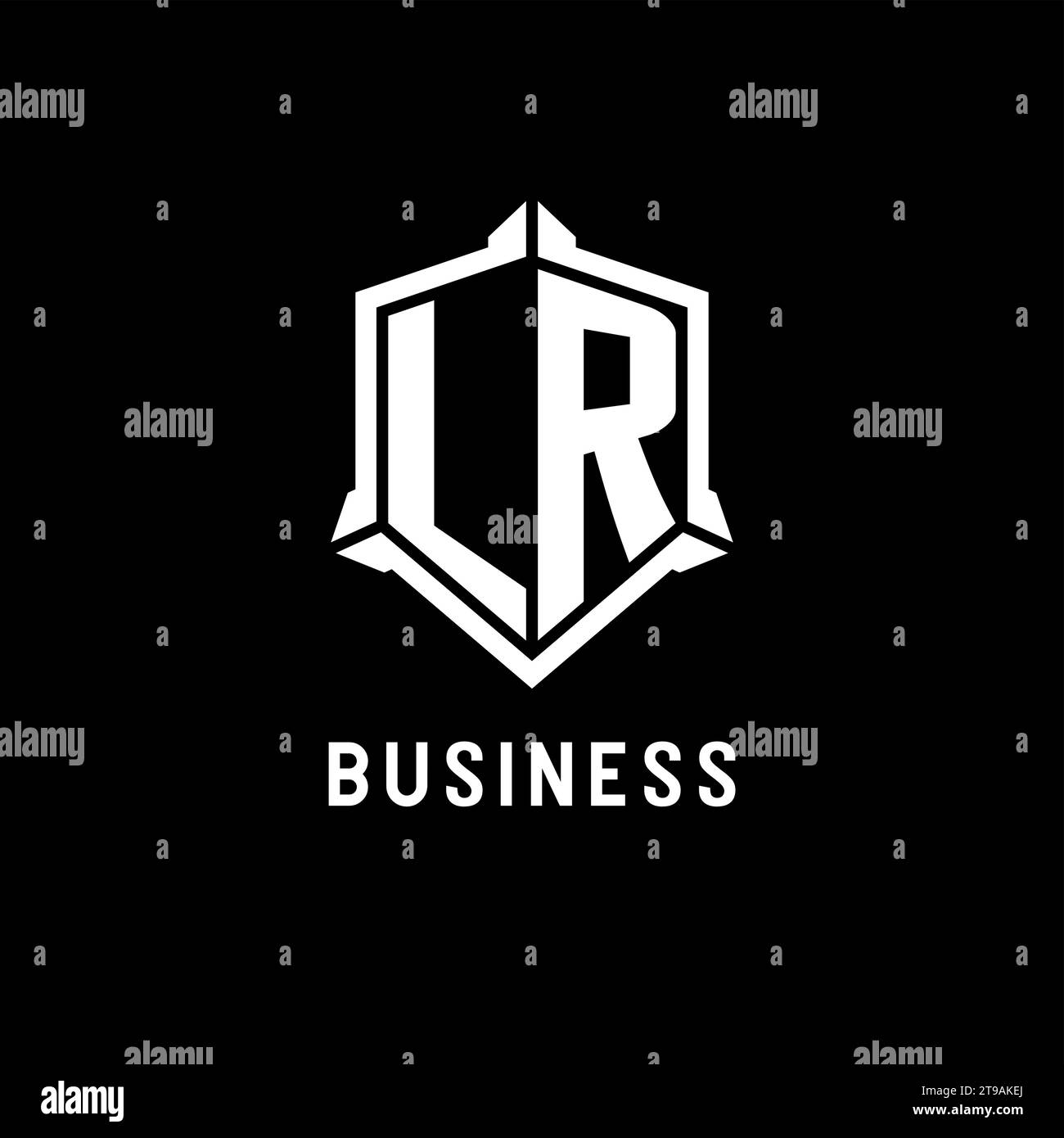 LR logo initial with shield shape design style vector graphic Stock ...