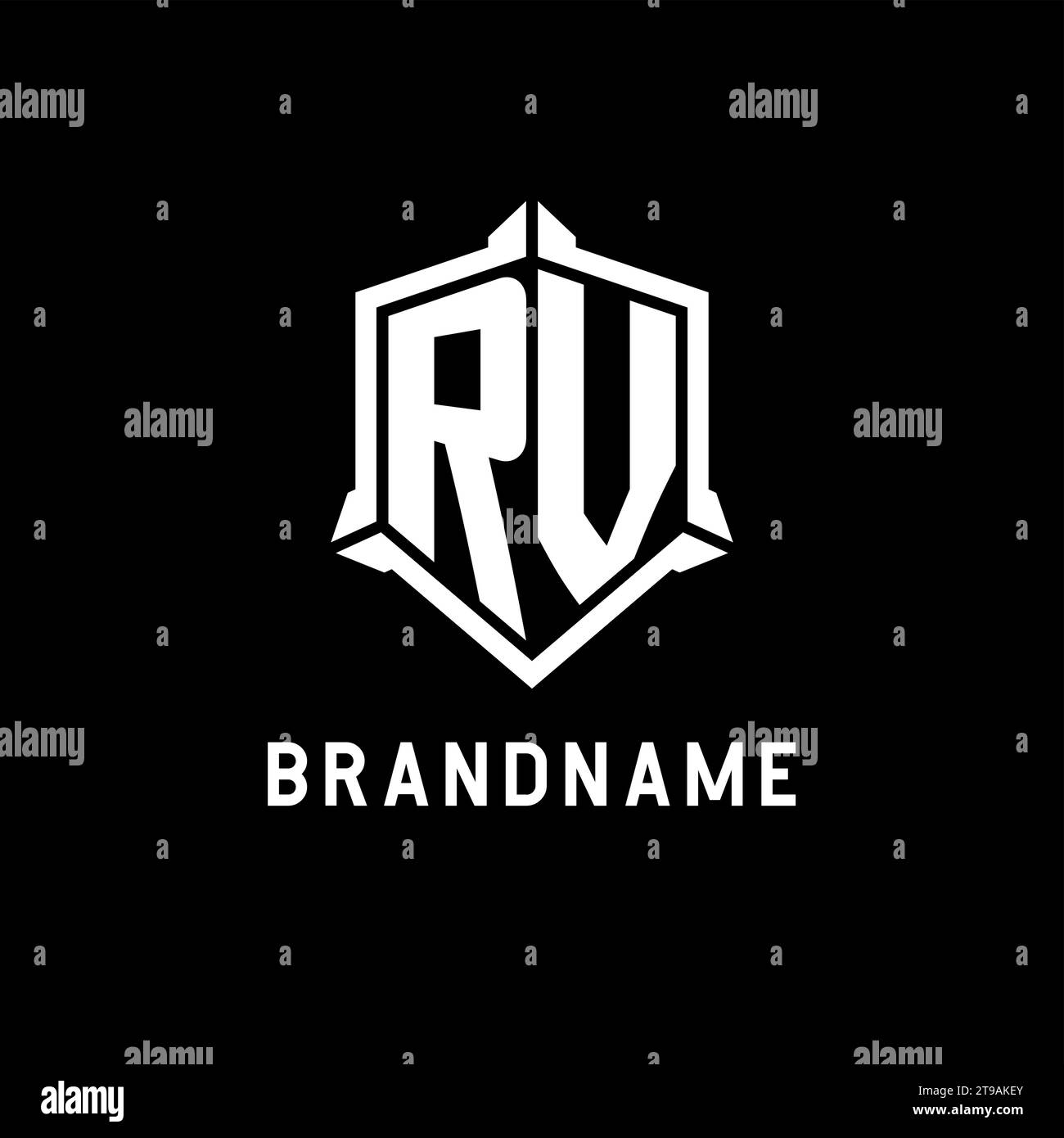 RV logo initial with shield shape design style vector graphic Stock Vector Image & Art - Alamy