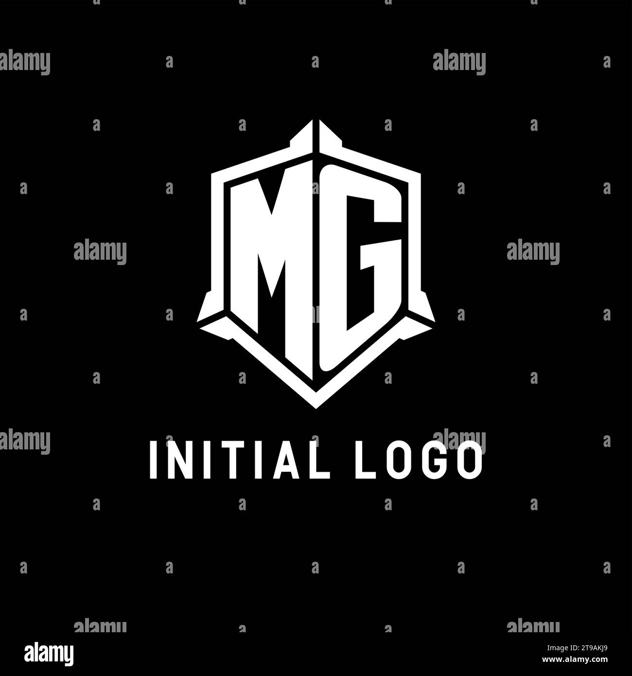 MG logo initial with shield shape design style vector graphic Stock ...