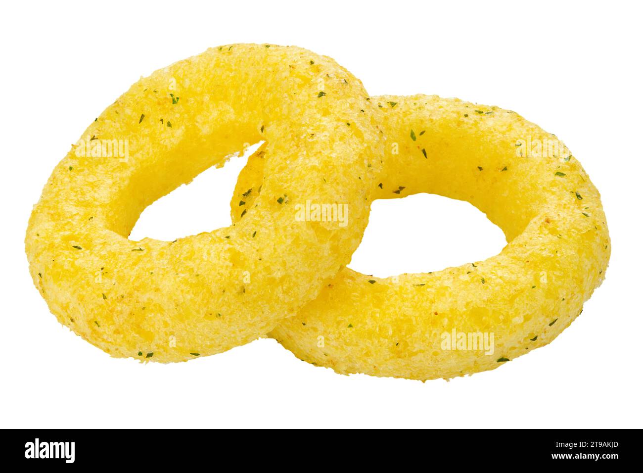 Crispy onion rings, isolated on white background, full depth of field ...