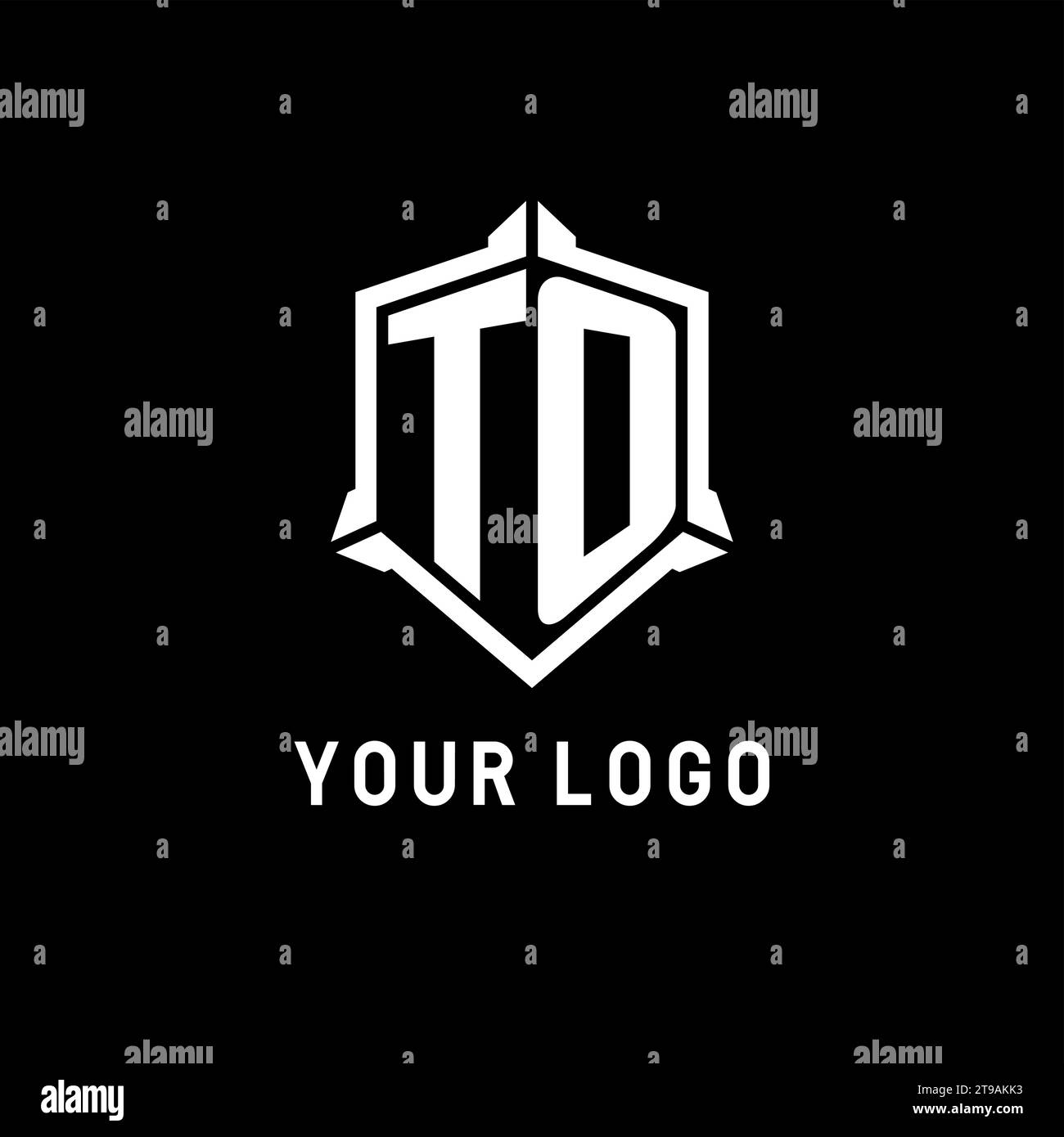 TO logo initial with shield shape design style vector graphic Stock Vector Image & Art - Alamy