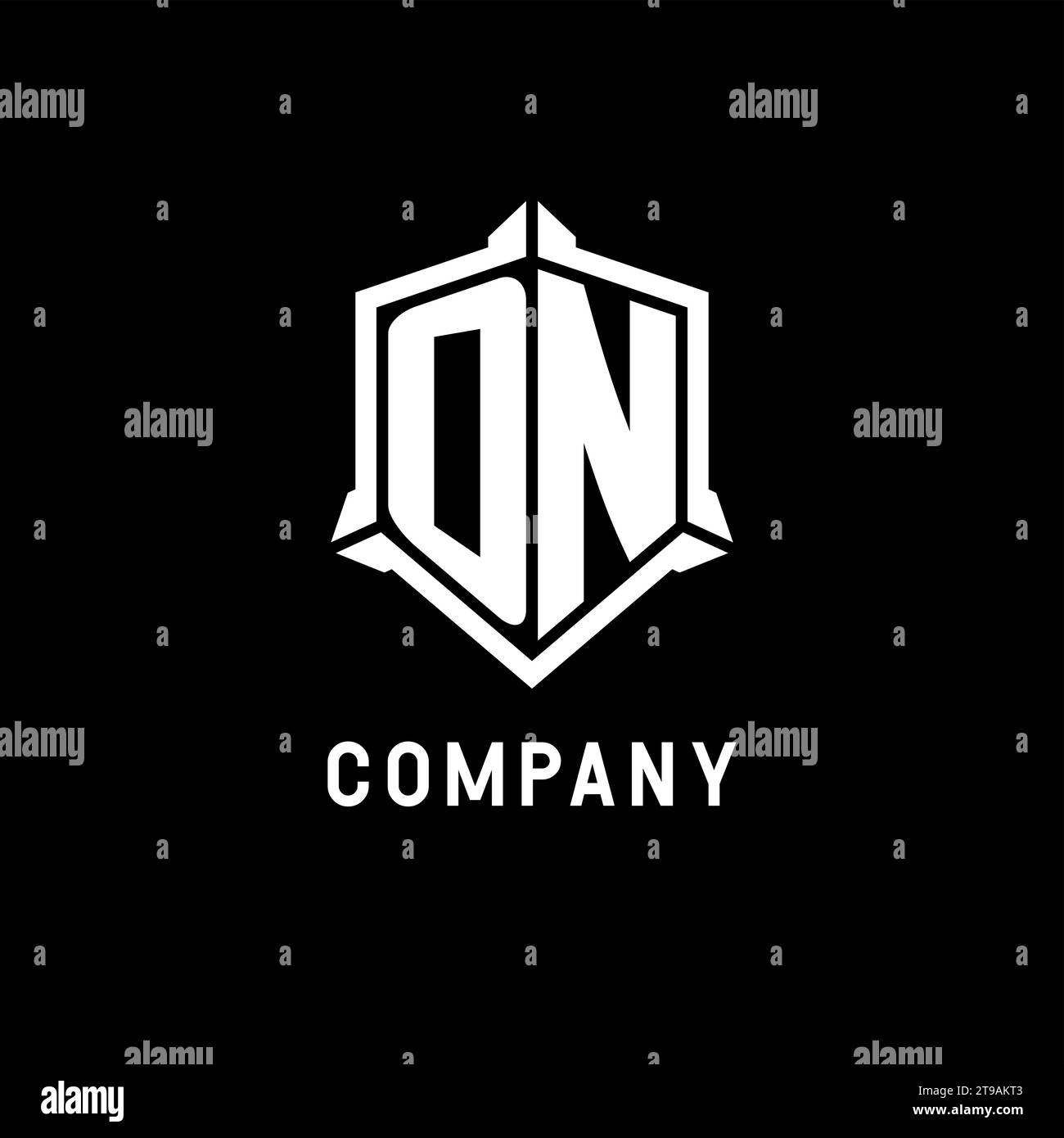 ON logo initial with shield shape design style vector graphic Stock Vector Image & Art - Alamy