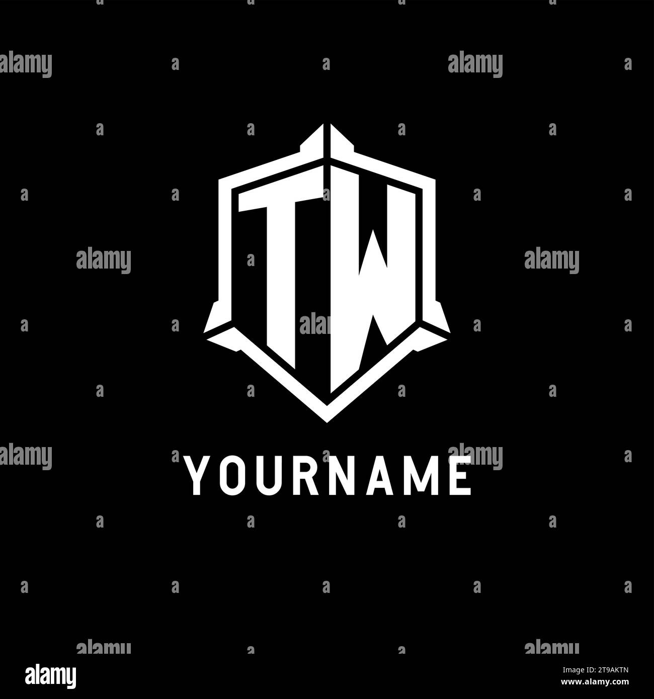 TW logo initial with shield shape design style vector graphic Stock Vector Image & Art - Alamy