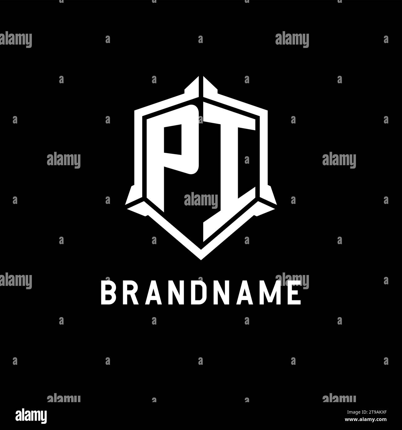 PI logo initial with shield shape design style vector graphic Stock Vector Image & Art - Alamy