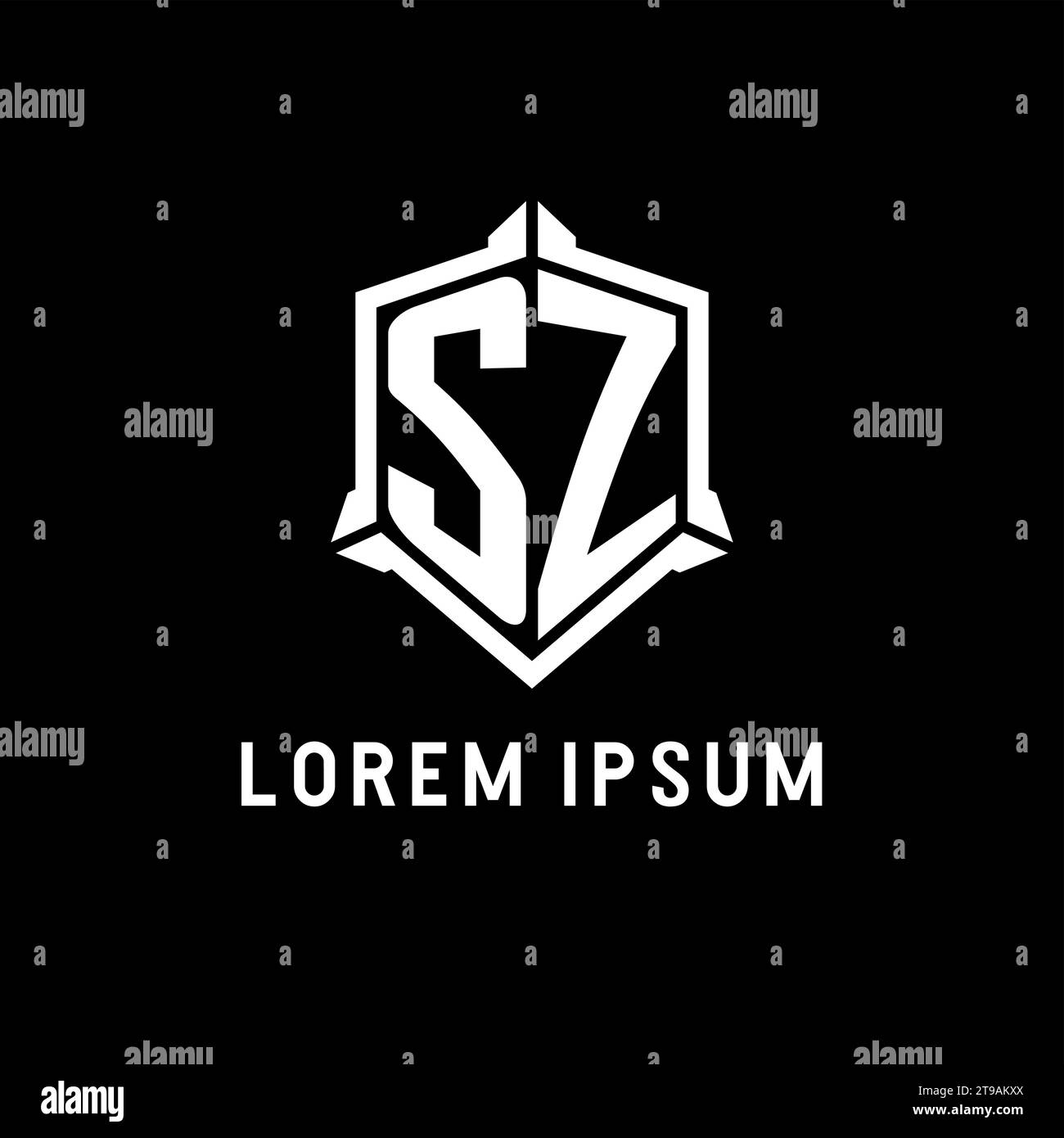SZ logo initial with shield shape design style vector graphic Stock Vector Image & Art - Alamy