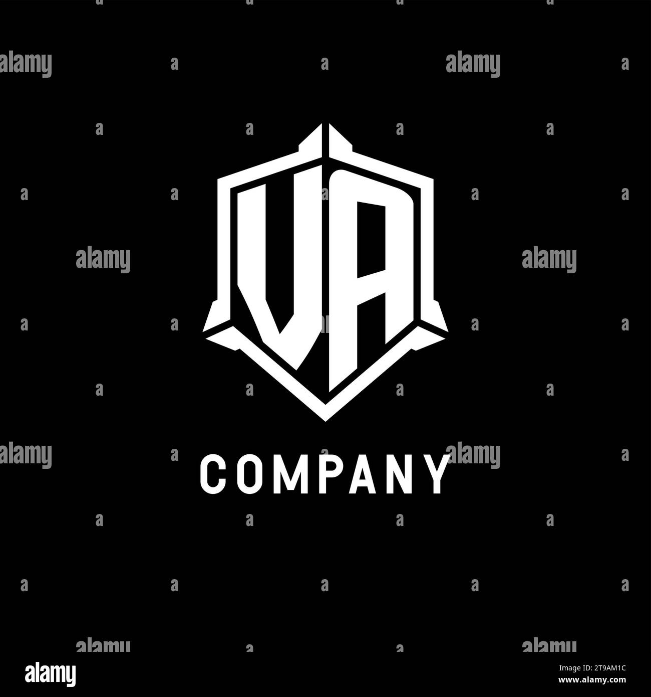 VA logo initial with shield shape design style vector graphic Stock ...