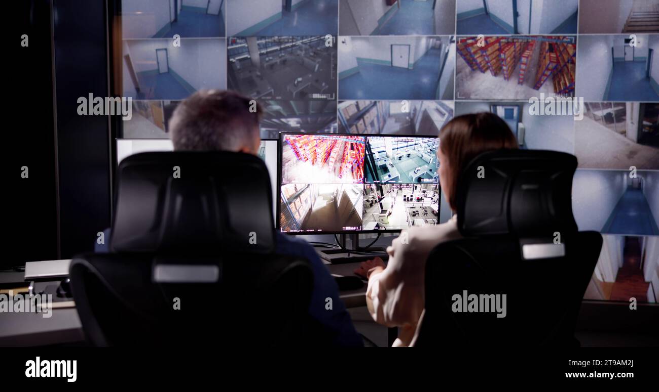 Surveillance Operator Controls Multiple CCTV Cameras for Security ...