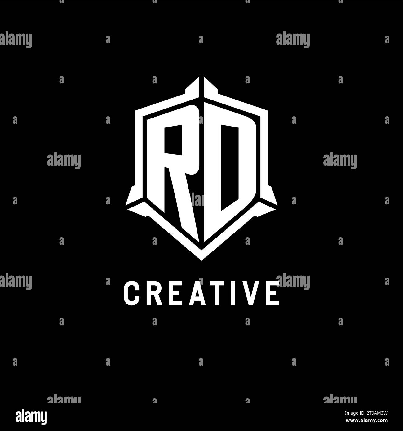 RD logo initial with shield shape design style vector graphic Stock Vector Image & Art - Alamy