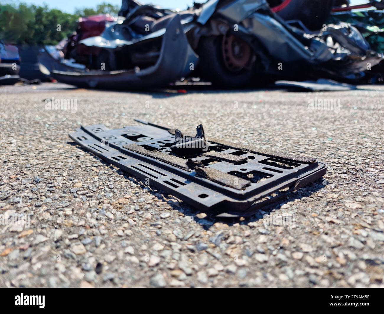 Car Wreck. Vehicle Traffic Crash Accident. Auto Damage Stock Photo - Alamy