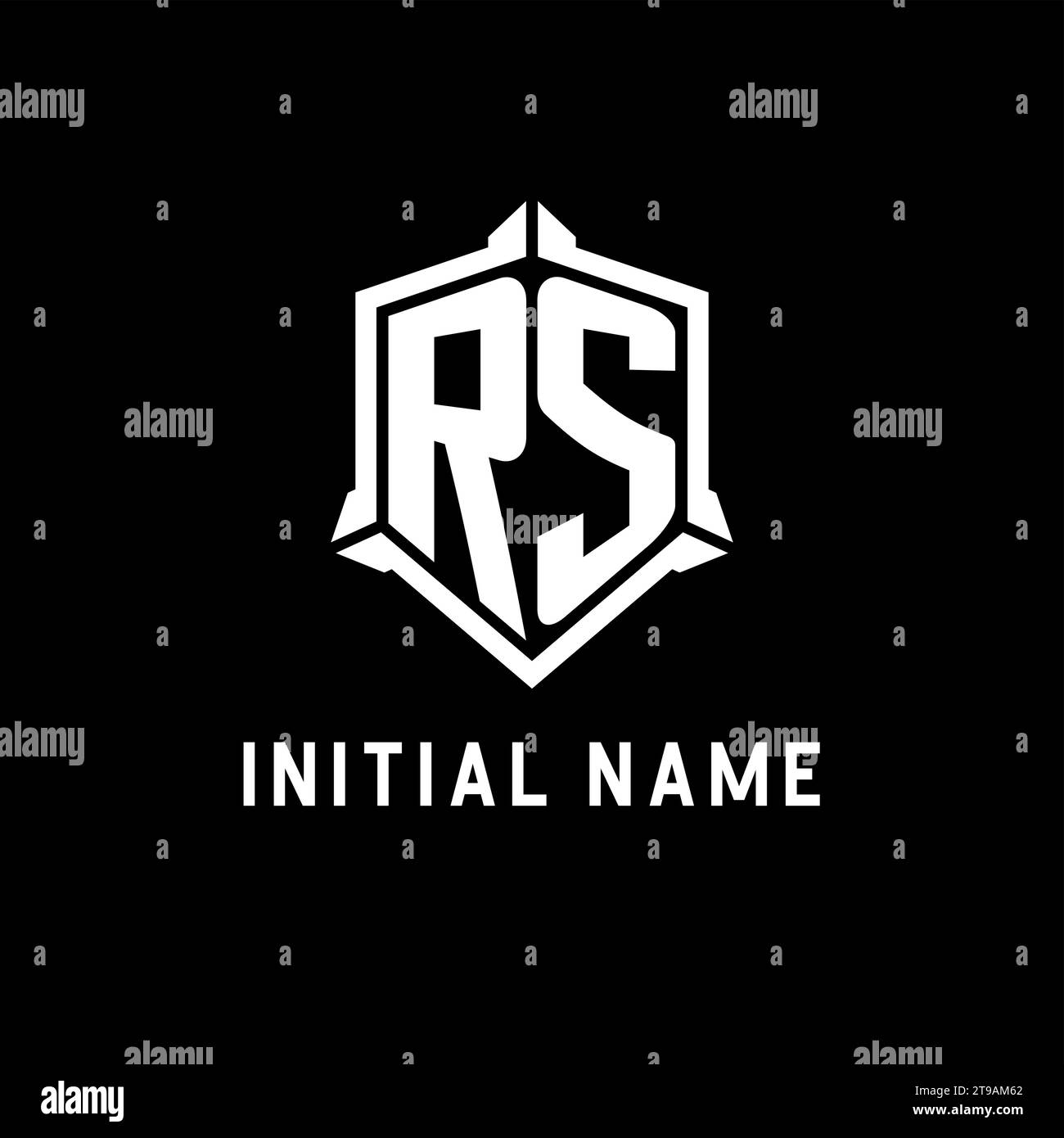 RS logo initial with shield shape design style vector graphic Stock ...