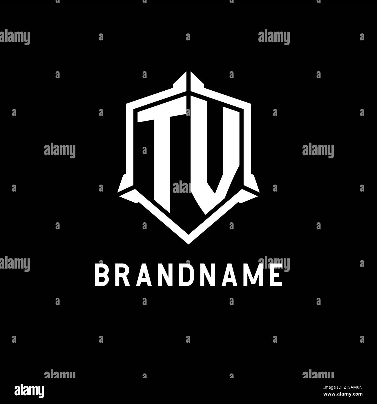 TV logo initial with shield shape design style vector graphic Stock Vector Image & Art - Alamy