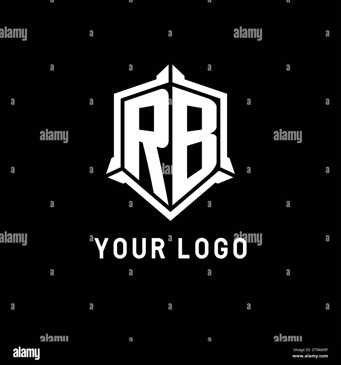 RB logo initial with shield shape design style vector graphic Stock Vector Image & Art - Alamy