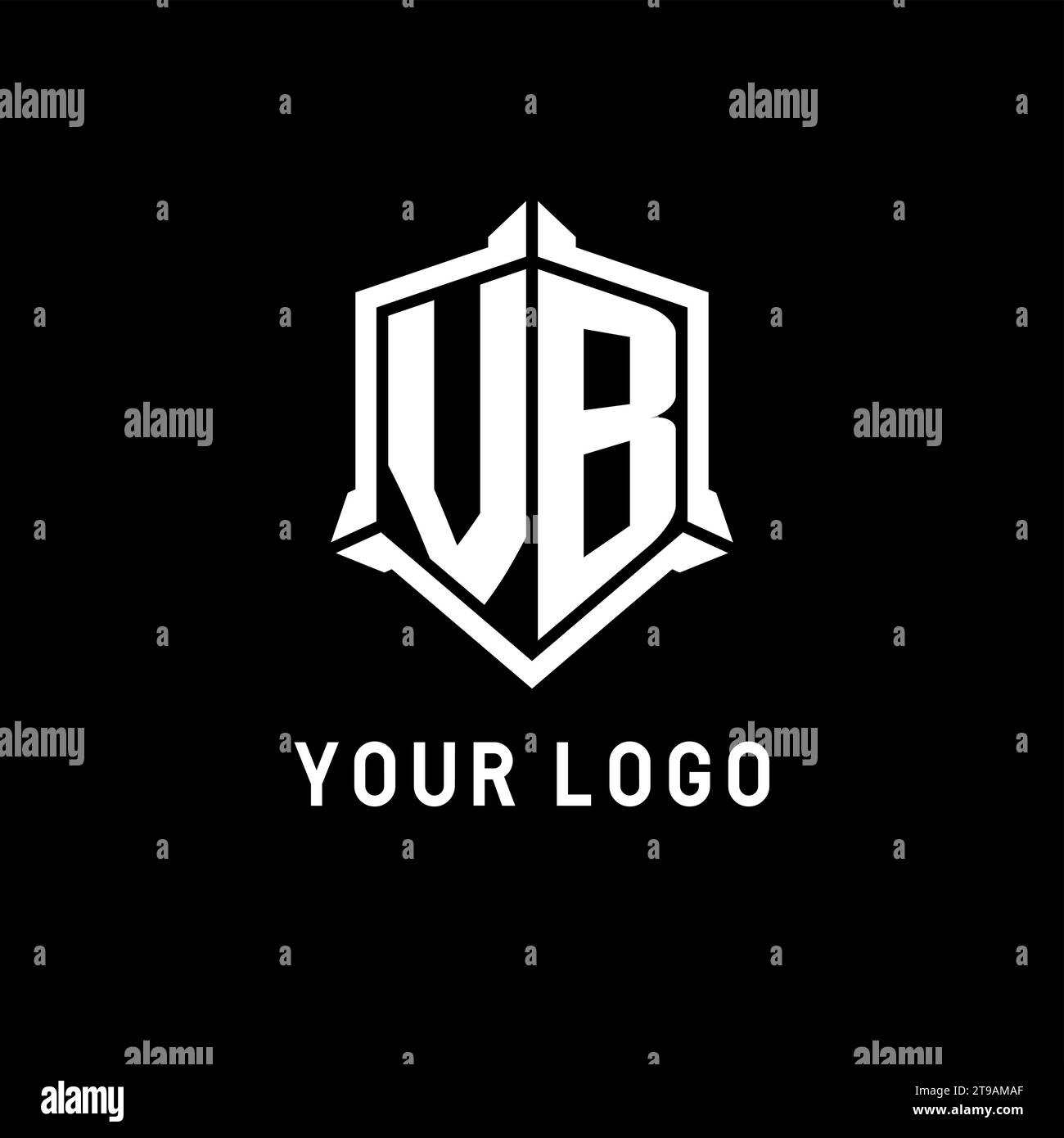 VB logo initial with shield shape design style vector graphic Stock ...