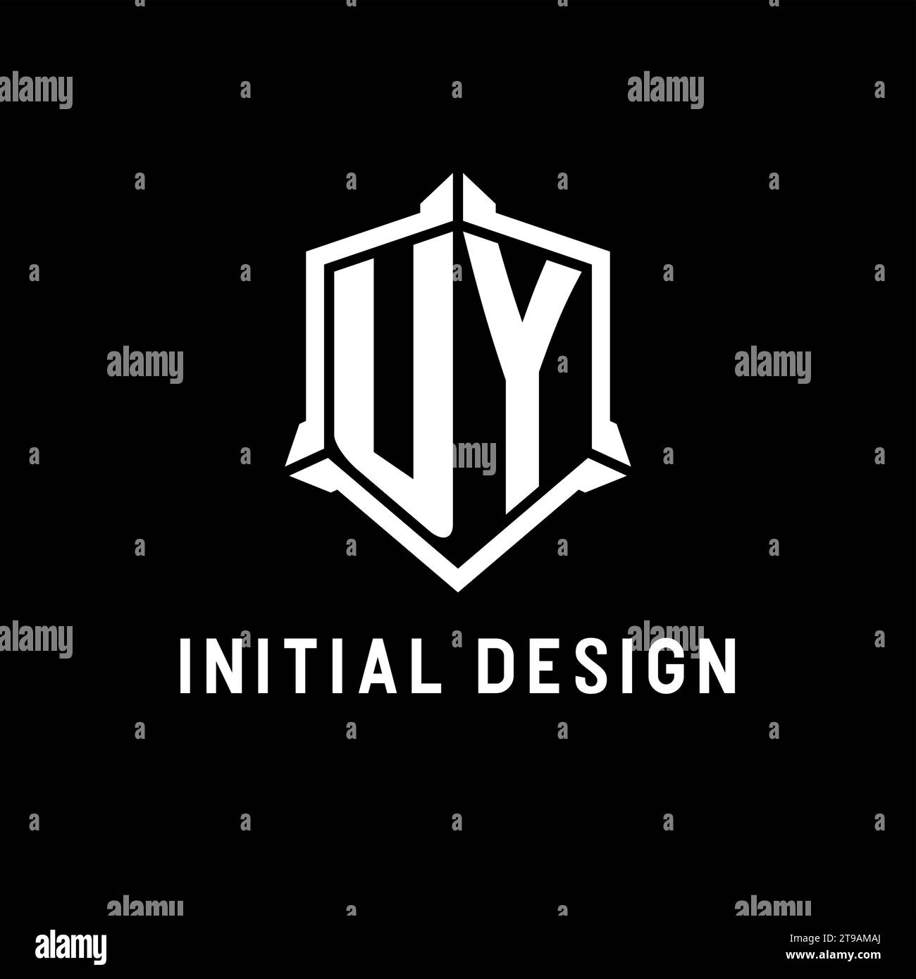 UY logo initial with shield shape design style vector graphic Stock ...
