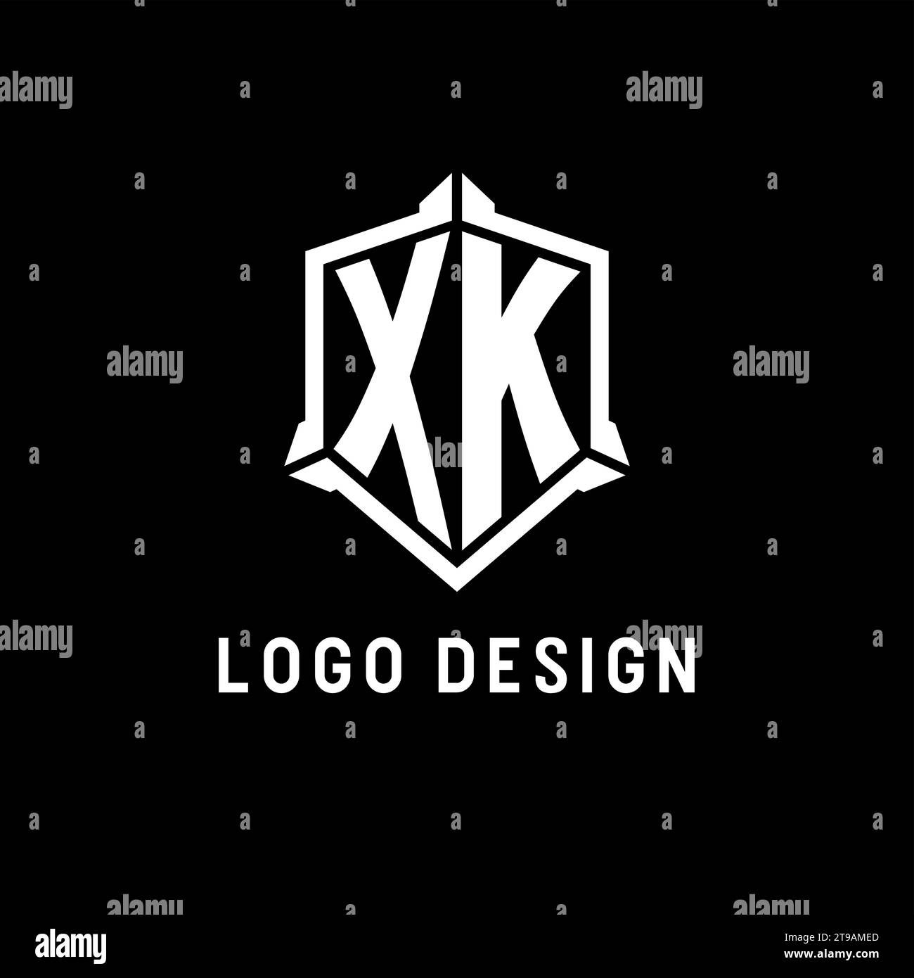 XK logo initial with shield shape design style vector graphic Stock Vector Image & Art - Alamy