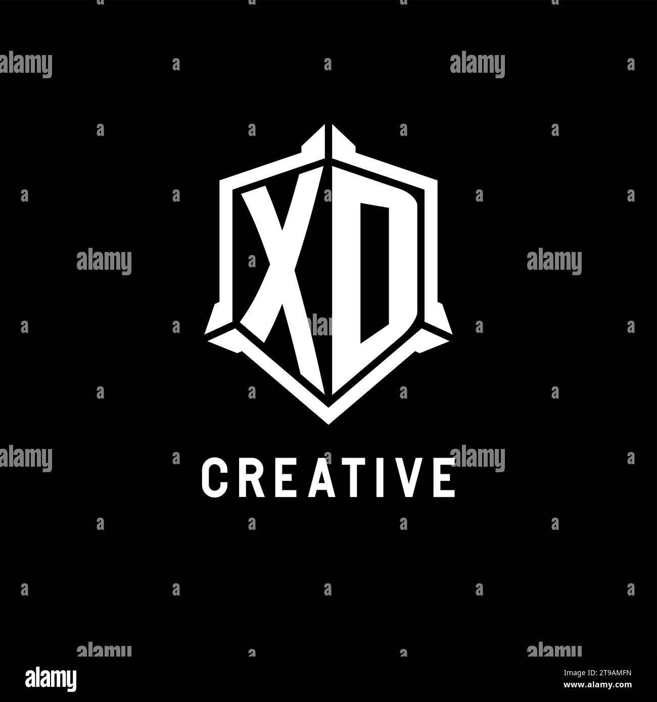 XD logo initial with shield shape design style vector graphic Stock Vector Image & Art - Alamy
