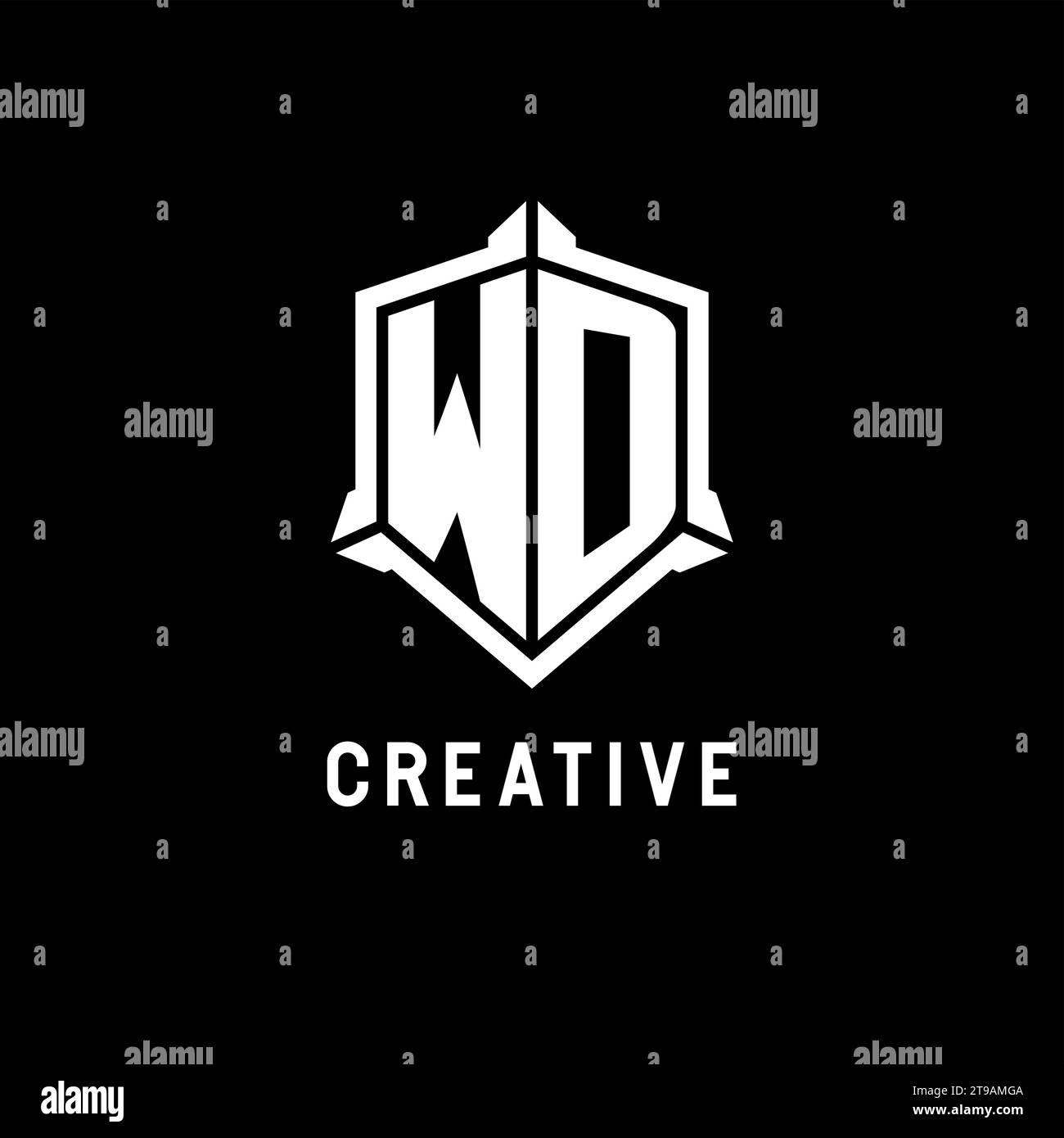 WD logo initial with shield shape design style vector graphic Stock Vector Image & Art - Alamy