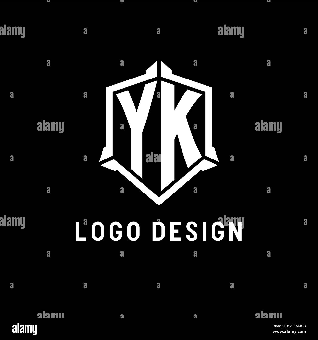 YK logo initial with shield shape design style vector graphic Stock Vector Image & Art - Alamy