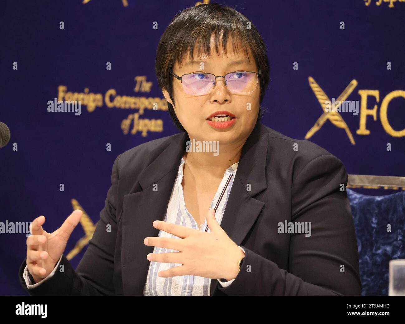 Tokyo, Japan. 24th Nov, 2023. Zin Mar Aung, Myanmar's government in ...