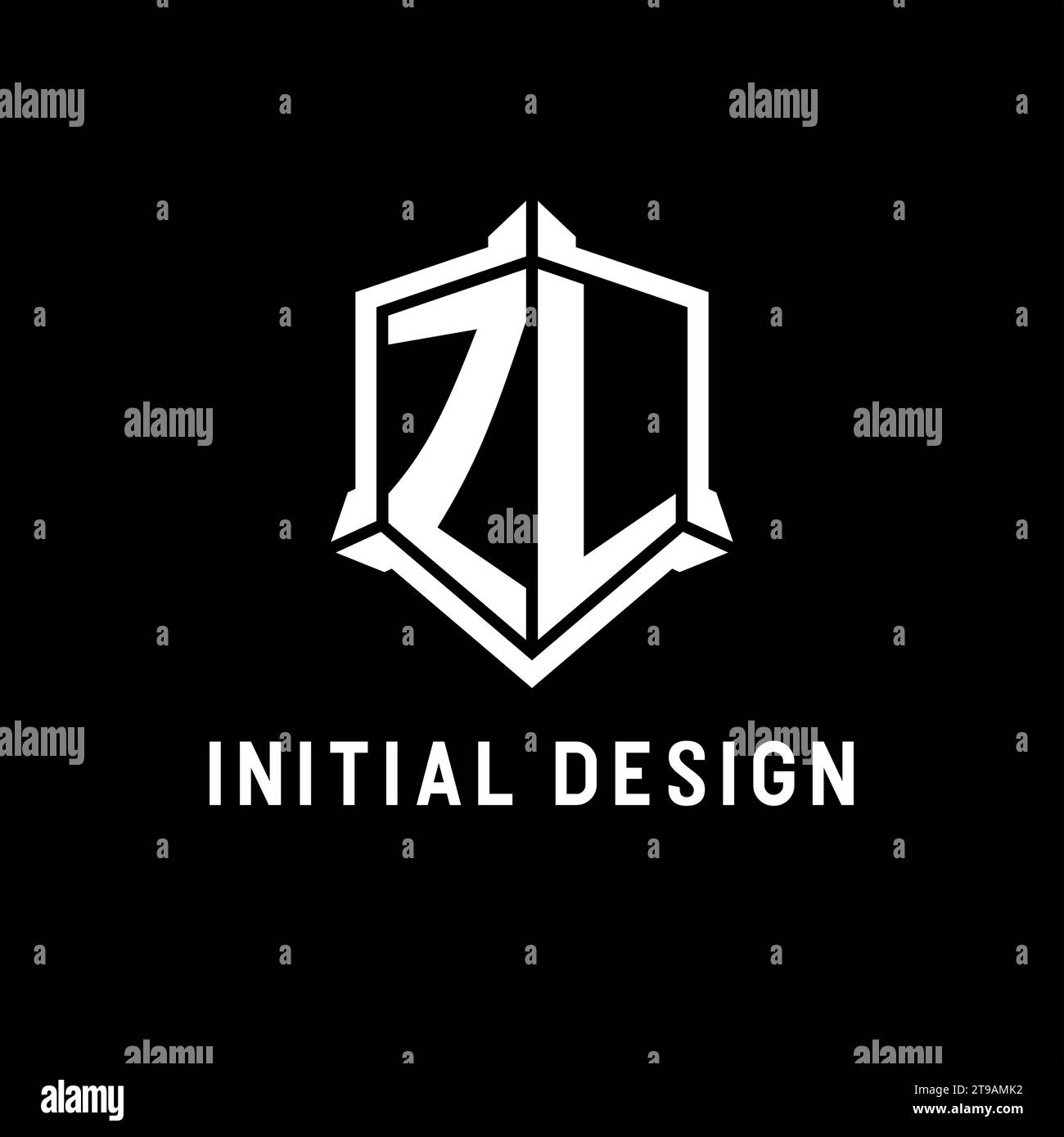 ZL logo initial with shield shape design style vector graphic Stock Vector Image & Art - Alamy