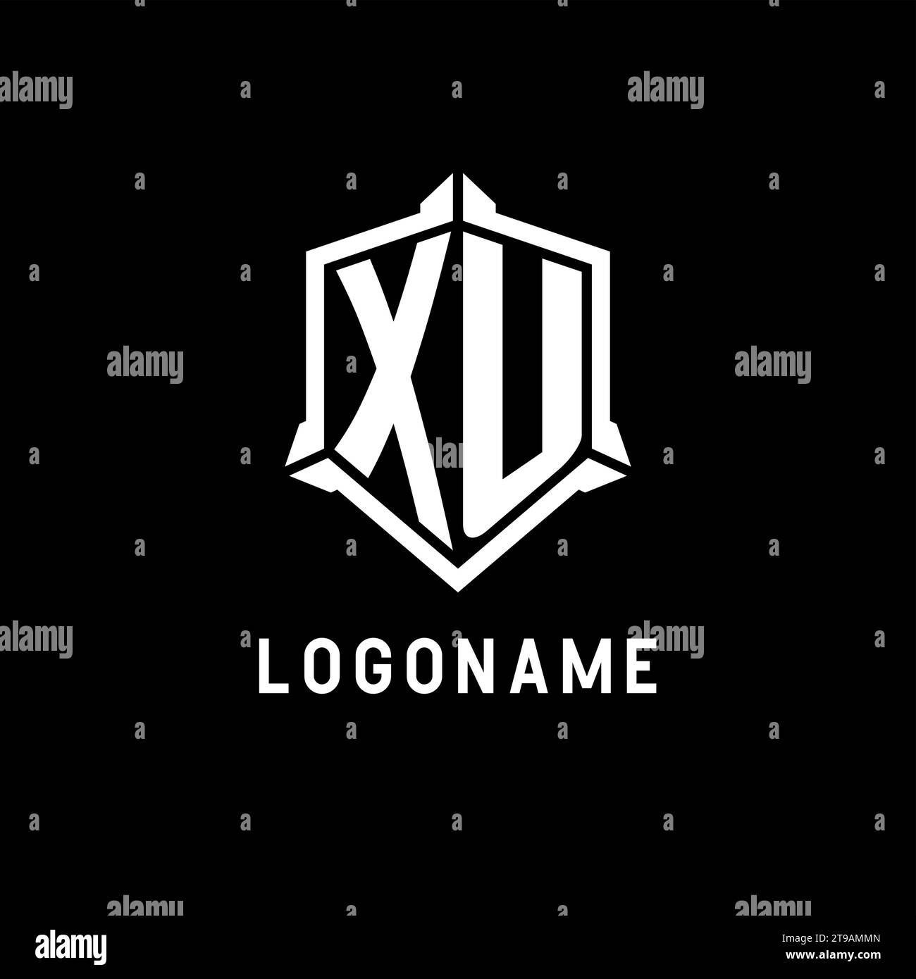 XU logo initial with shield shape design style vector graphic Stock Vector Image & Art - Alamy