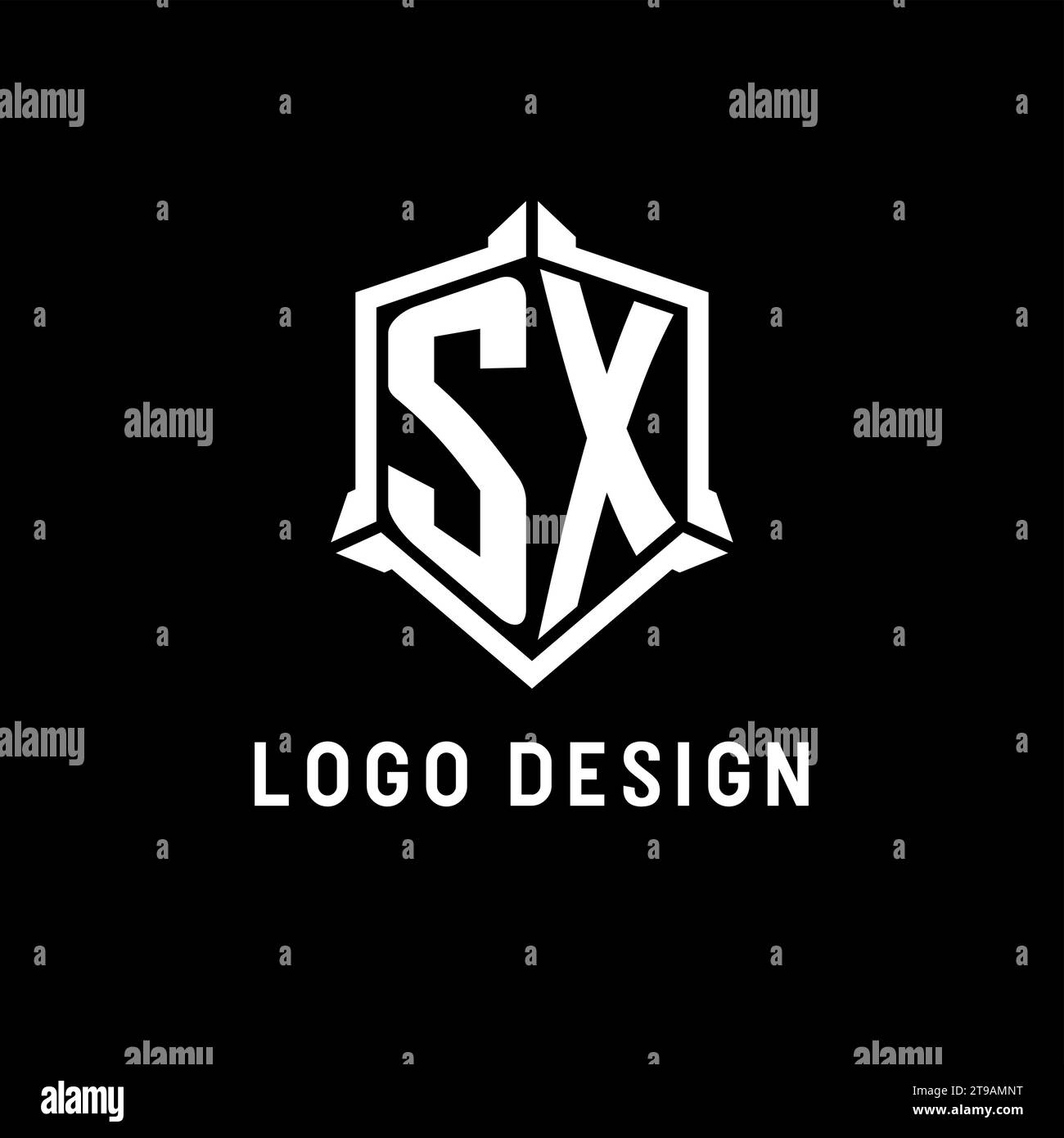 SX logo initial with shield shape design style vector graphic Stock Vector Image & Art - Alamy