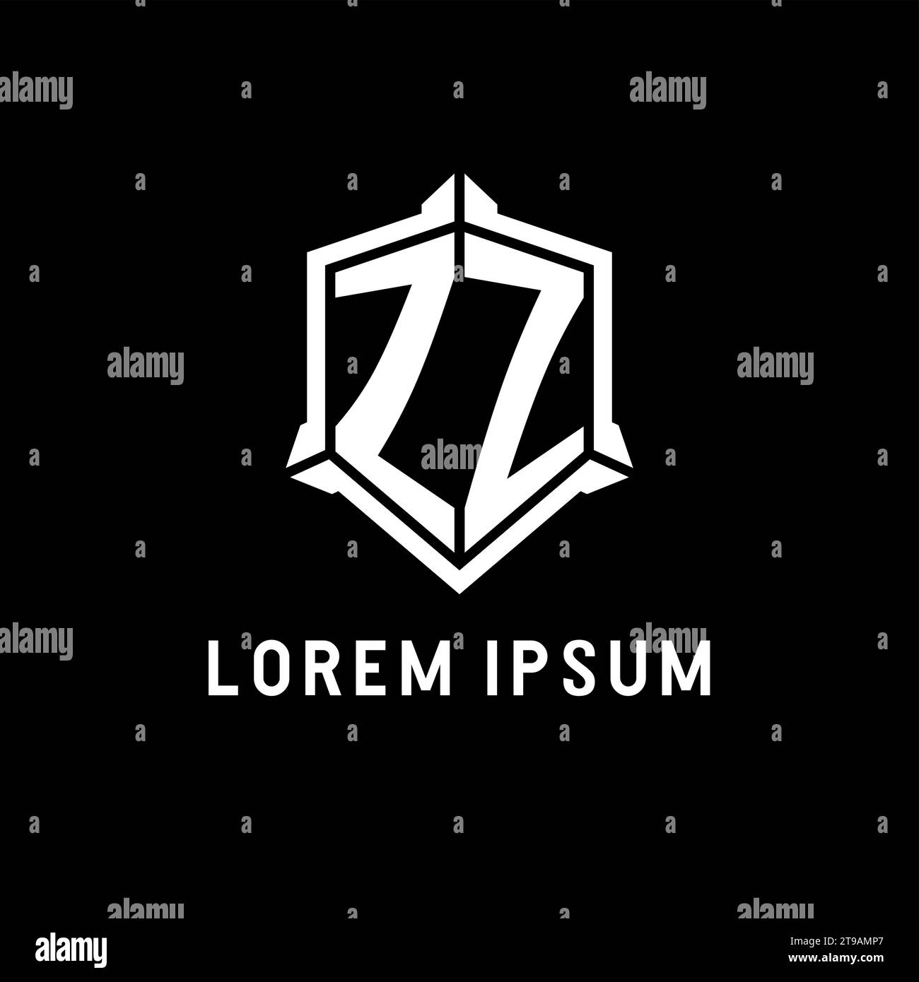 ZZ logo initial with shield shape design style vector graphic Stock Vector Image & Art - Alamy