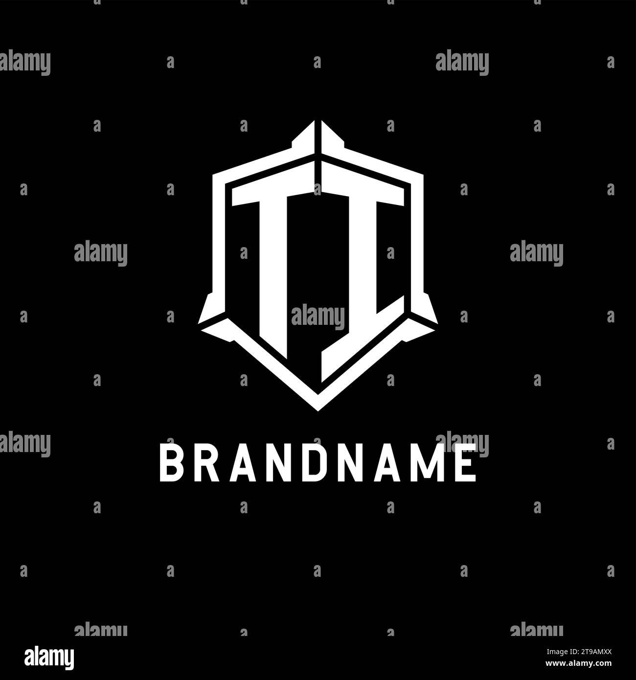 TI logo initial with shield shape design style vector graphic Stock Vector Image & Art - Alamy
