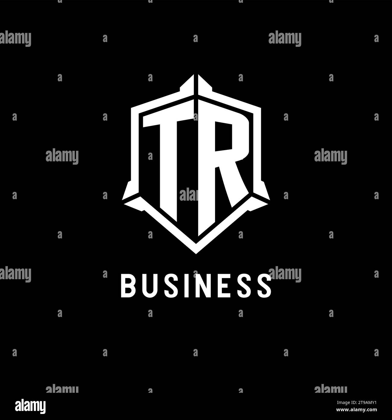 TR logo initial with shield shape design style vector graphic Stock ...
