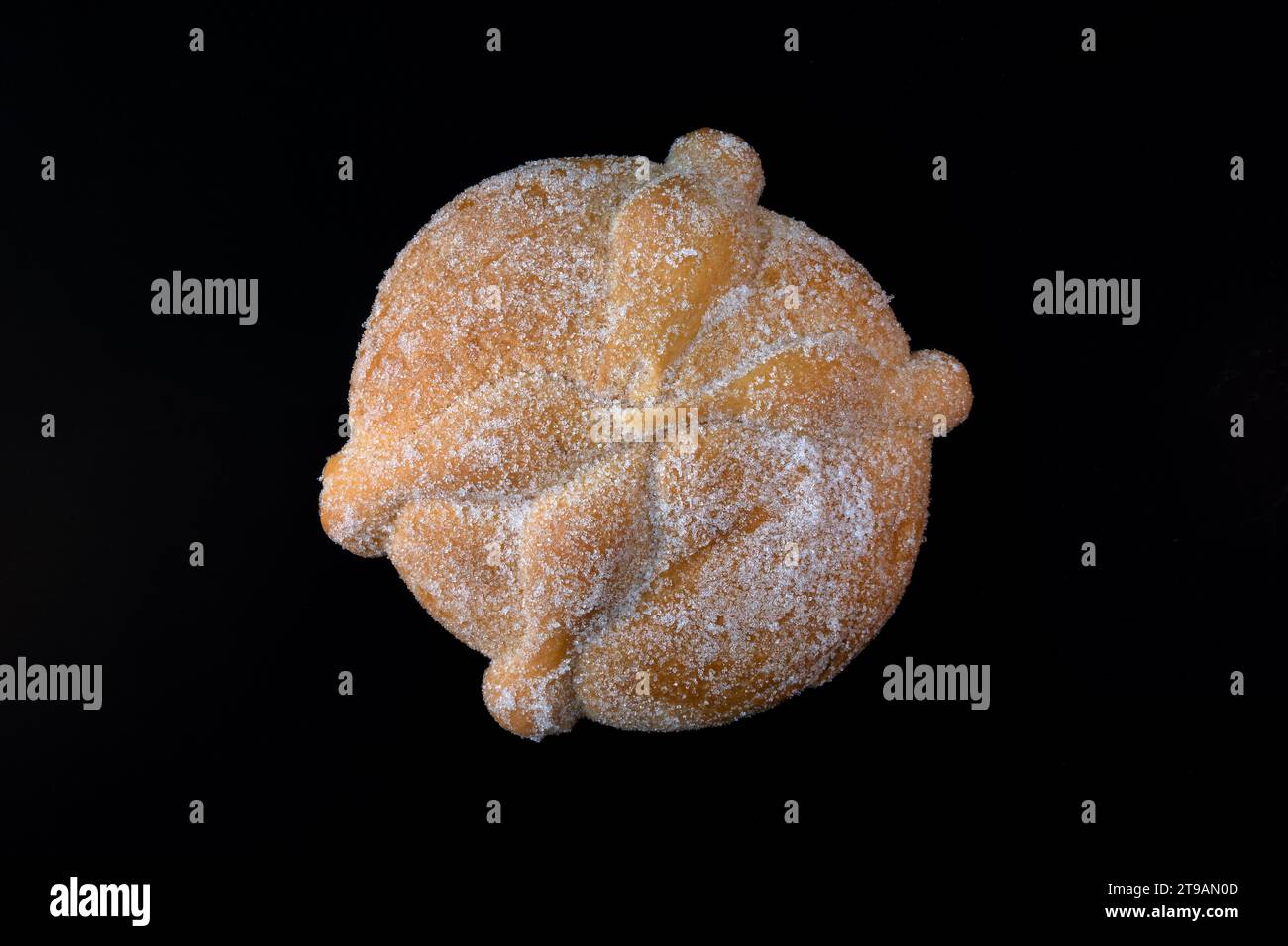 A Day of the Dead Bread - Pan de Muerto - black background Stock Photo ...