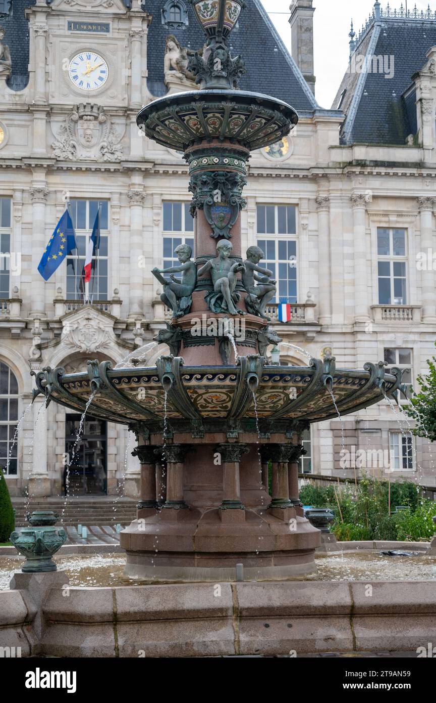 Views of streets and houses of Limoges town, Haute-Vienne department ...
