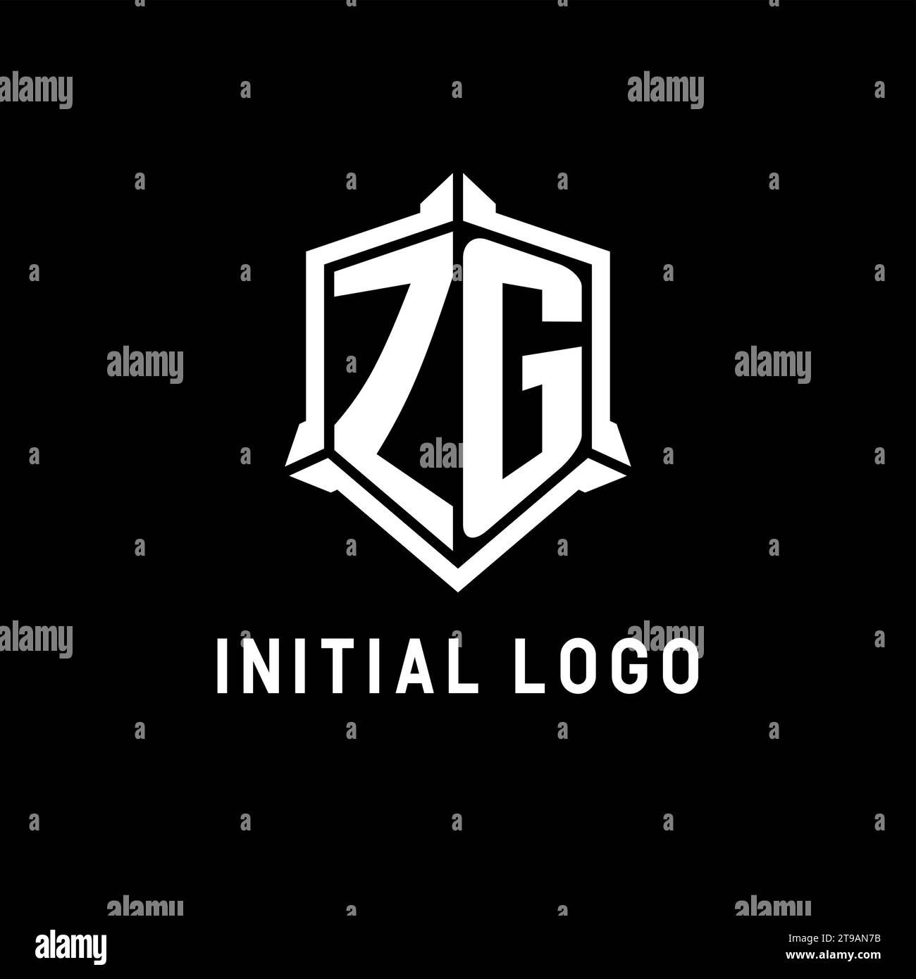 ZG logo initial with shield shape design style vector graphic Stock Vector Image & Art - Alamy