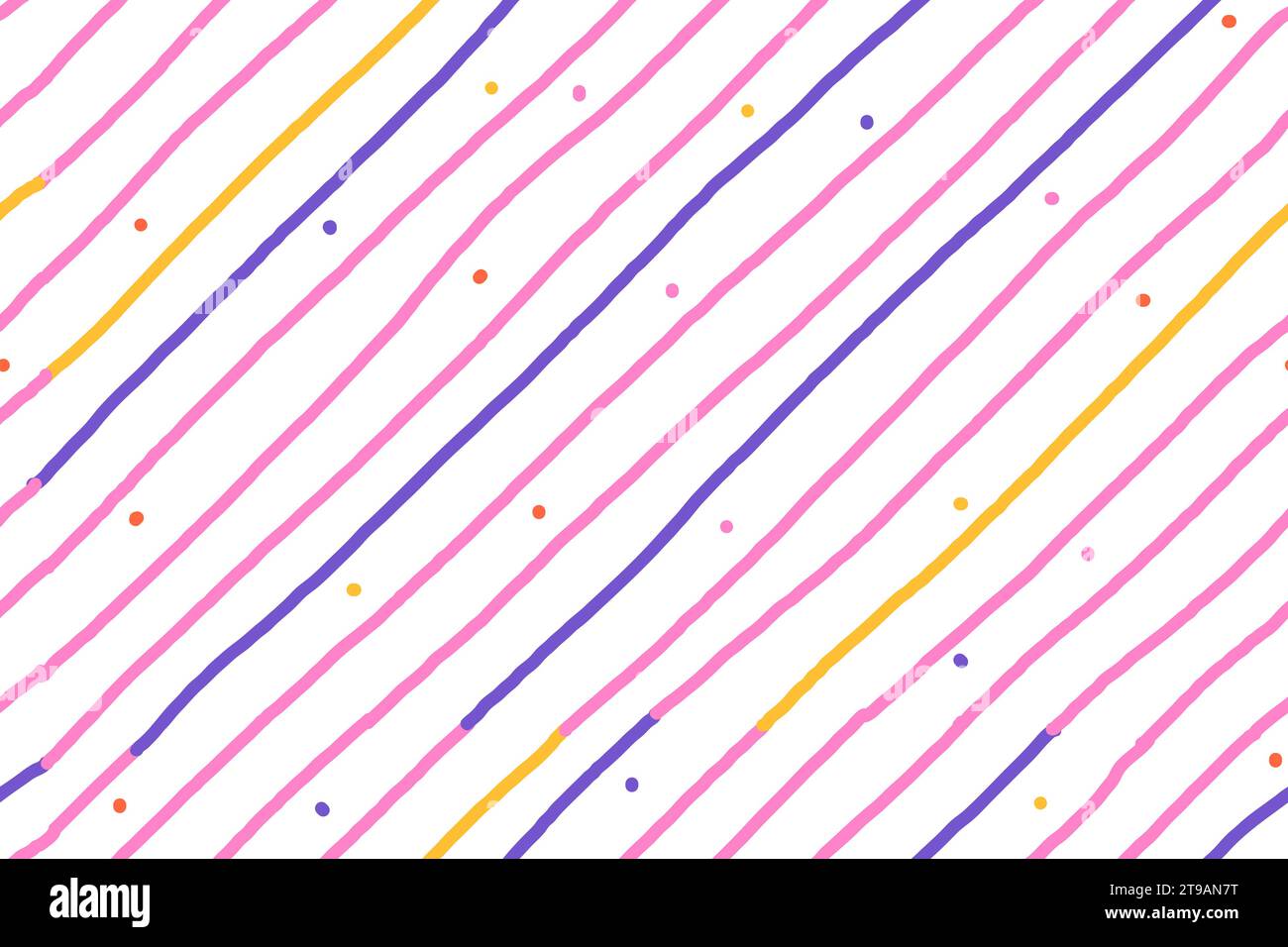 Naive seamless squiggle pattern with bright hand drawn lines on a light ...