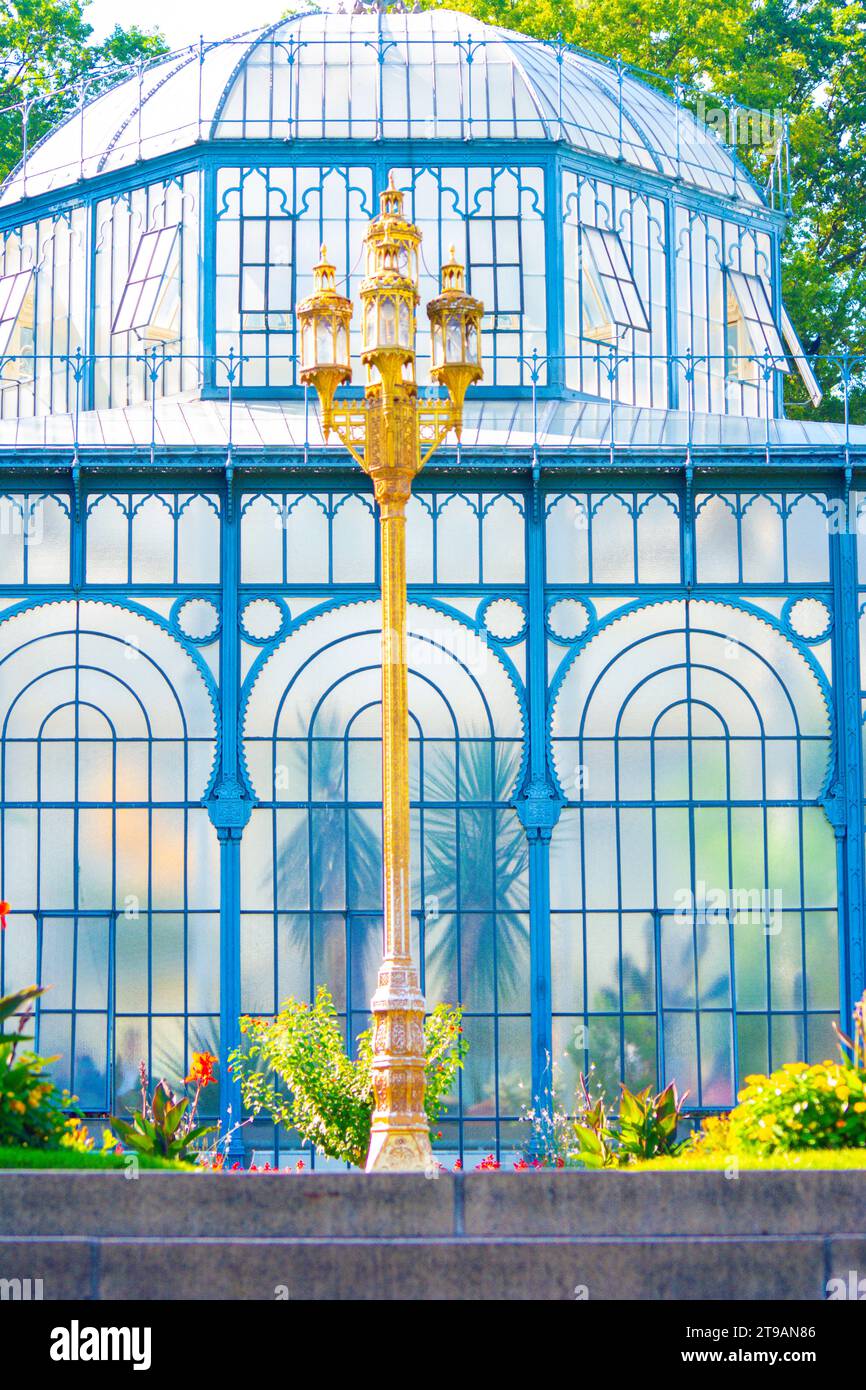 Historic conservatory - greenhouse at Wilhelma in Stuttgart, a historic ...